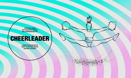 Cheerleader jumps and doing splits Royalty Free Vector Image