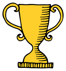 Cartoon winner cup object golden trophy Royalty Free Vector