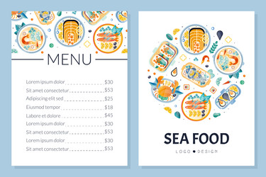 Seafood design with fish and shellfish dish served
