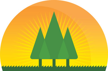 Landscaping mountain sunset logo Royalty Free Vector Image
