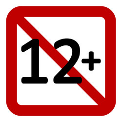 12 age restriction sign Royalty Free Vector Image