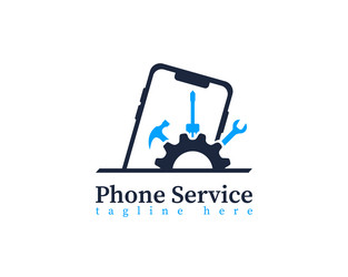 Phone fix and repair service store creative logo Vector Image