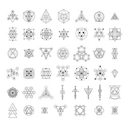 Sacred geometry icons Royalty Free Vector Image