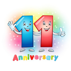 Cute and funny colorful 11 number characters Vector Image