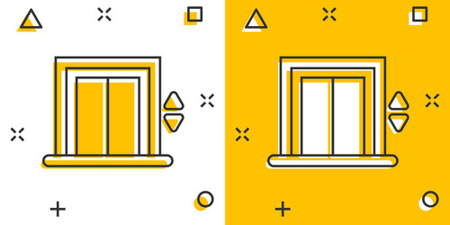 Elevator icon in comic style lift cartoon Vector Image