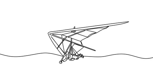 Hang gliding one line drawing an air sport Vector Image