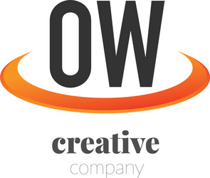 Initial letter wo linked swoosh monogram logo Vector Image