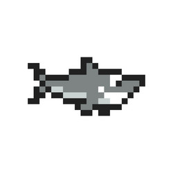 Pixel style cute fish 8-bit Royalty Free Vector Image