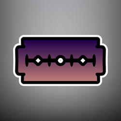 Razor blade sign brown gradient icon on bubble Vector Image