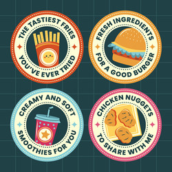 Street food set label design Royalty Free Vector Image