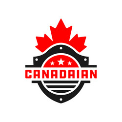 Shield with canadian flag Royalty Free Vector Image