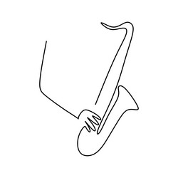 Jazz player with continuous line art drawing Vector Image