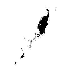 Philippines - solid black outline border map Vector Image