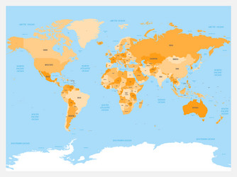 Highly detailed political world map with capitals Vector Image