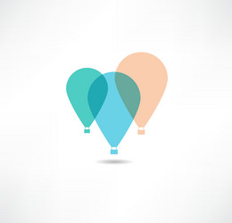 Kawaii fun balloons icon flat Royalty Free Vector Image