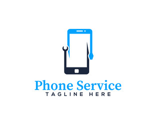 Creative phone fixing logo design Royalty Free Vector Image