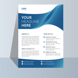 Gradient blue color flyer design template Vector Image