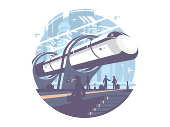 Hyperloop future public transport Royalty Free Vector Image