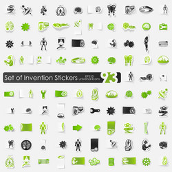 Set of invention stickers Royalty Free Vector Image