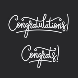 Congratulations hand lettering calligraphic Vector Image