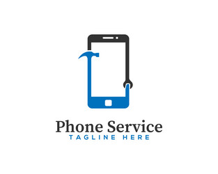 Phone fix and repair service store creative logo Vector Image