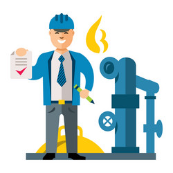 Shale gas rig flat style colorful cartoon Vector Image