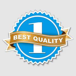 Quality sticker with gold ribbon Royalty Free Vector Image