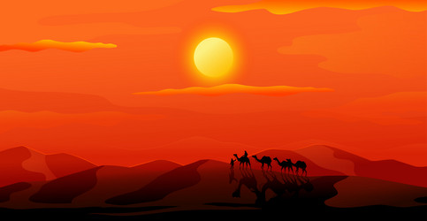River flowing through sahara desert Royalty Free Vector