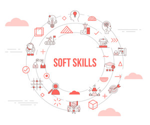 Soft skills concept with icon set template banner Vector Image