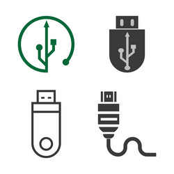 Usb data transfer logo Royalty Free Vector Image