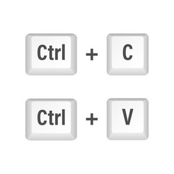 Shift alt ctrl c v z keyboard buttons Royalty Free Vector
