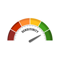 Sensitivity measuring device with arrow and scale Vector Image