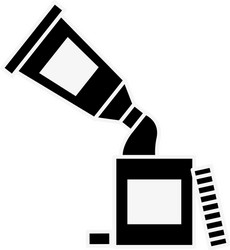 Artistic color tube pouring on container Vector Image