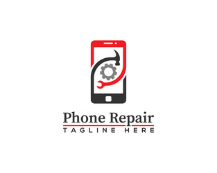Creative phone fixing logo design Royalty Free Vector Image