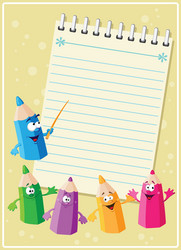 Funny pencils with paper Royalty Free Vector Image