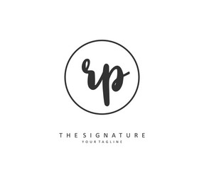 Rp initial letter handwriting and signature logo Vector Image