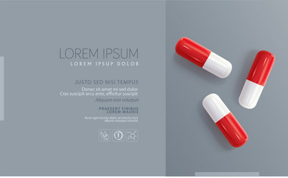 Realistic round pharmaceutical medical Royalty Free Vector