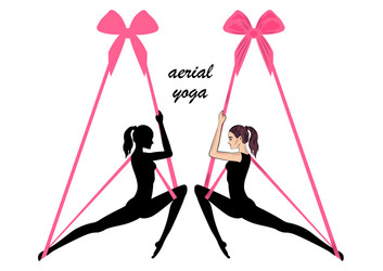 Aerial yoga logo template design idea Royalty Free Vector