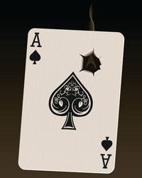 Ace spades with skull Royalty Free Vector Image