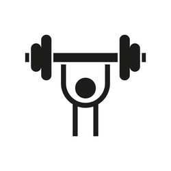 Lifting weights icon dumbbell outline on white Vector Image