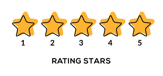Star rate 5 review icon five rate Royalty Free Vector Image