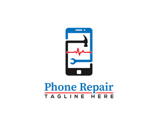 Creative phone fixing logo design Royalty Free Vector Image