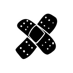 Crossed first aid band silhouette pattern Vector Image