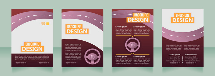 Driver license exam blank brochure design Vector Image