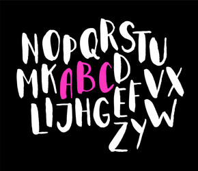Female lettering alphabet hand made ink font Vector Image