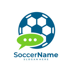 Chat soccer logo template football design Vector Image