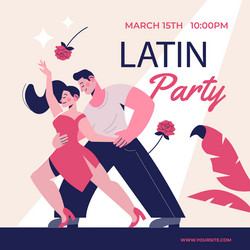 Hand drawn flat design latin dance party template Vector Image