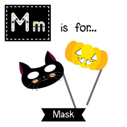 Letter m tracing mask with ribbons Royalty Free Vector Image