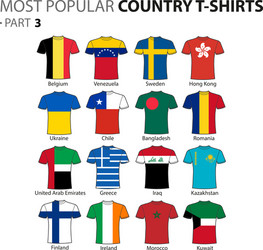 Most popular country t-shirts Royalty Free Vector Image
