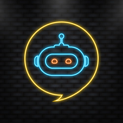 Neon icon chatbot concept chat bot Royalty Free Vector Image